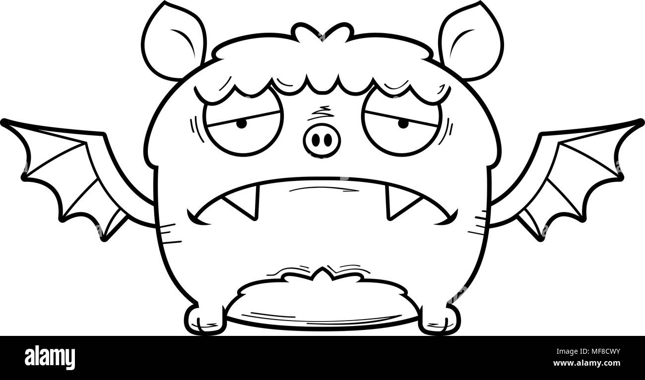 A cartoon illustration of a bat looking depressed Stock Vector Image ...