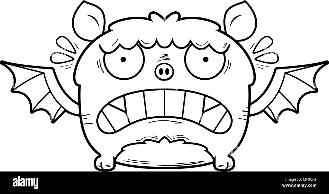 A cartoon illustration of a bat looking terrified Stock Vector Image ...