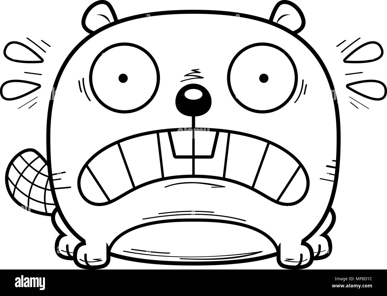 A cartoon illustration of a beaver looking terrified Stock Vector Image ...