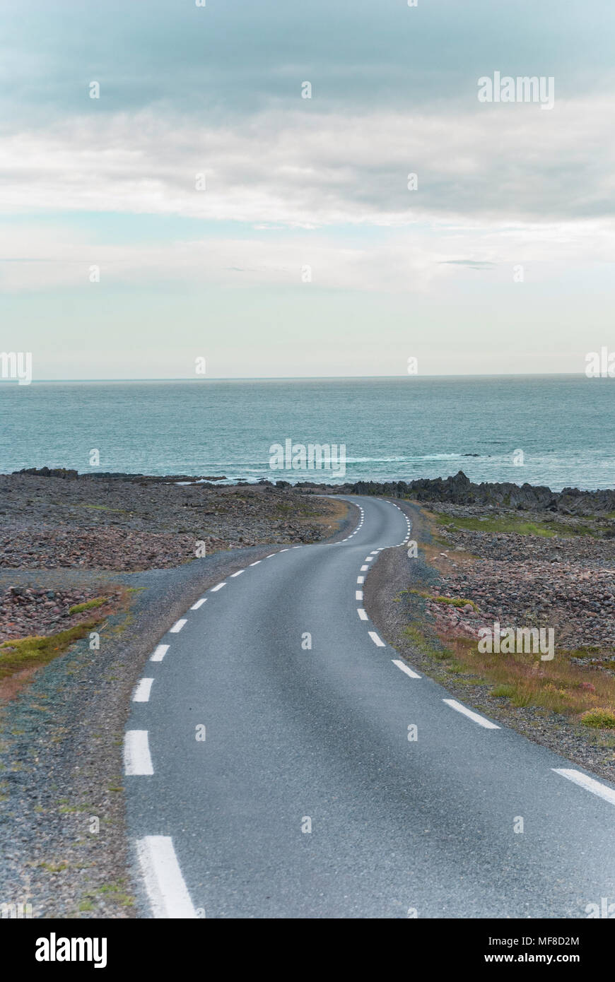 Winding road leading to the sea, Norway Stock Photo - Alamy