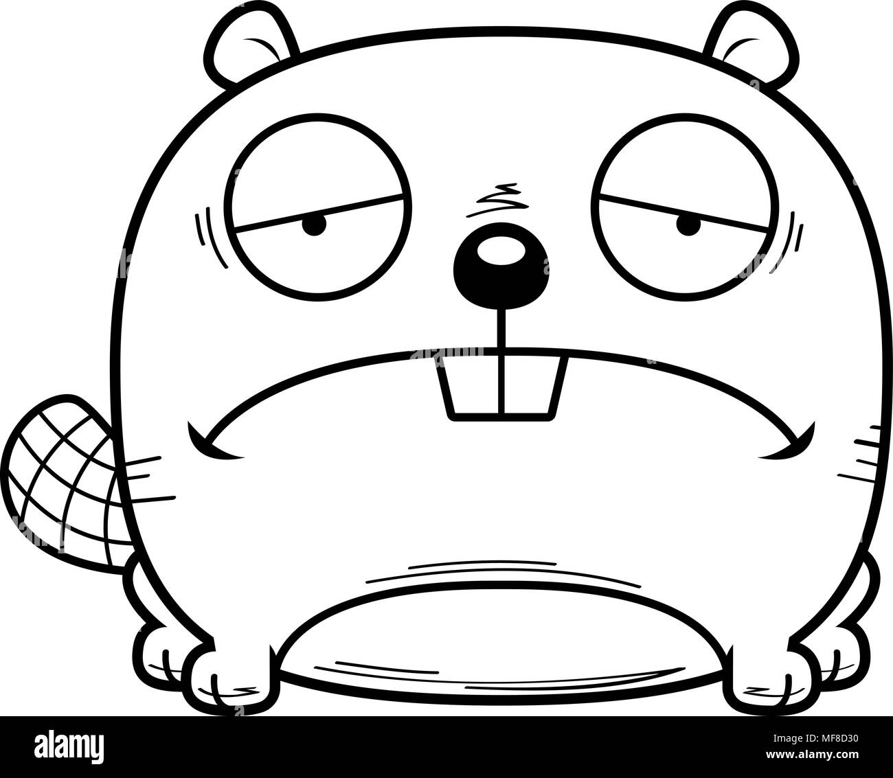 A cartoon illustration of a beaver looking depressed Stock Vector Image ...