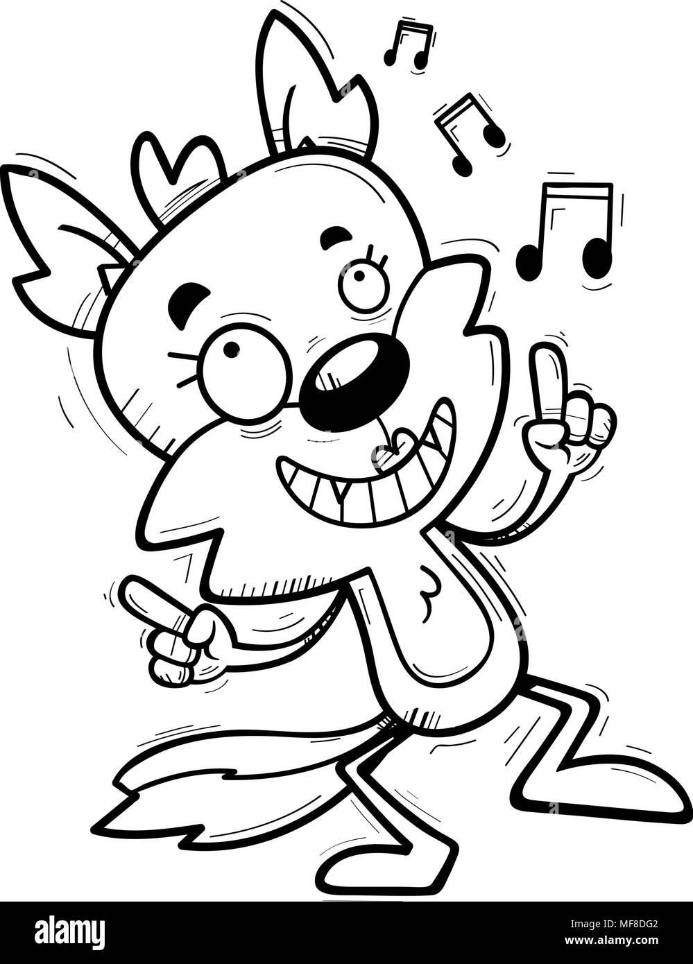 A cartoon illustration of a female wolf dancing Stock Vector Image ...