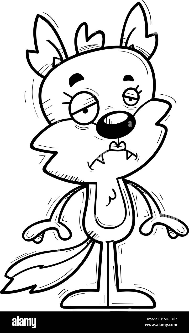 Sad Wolf Lineart