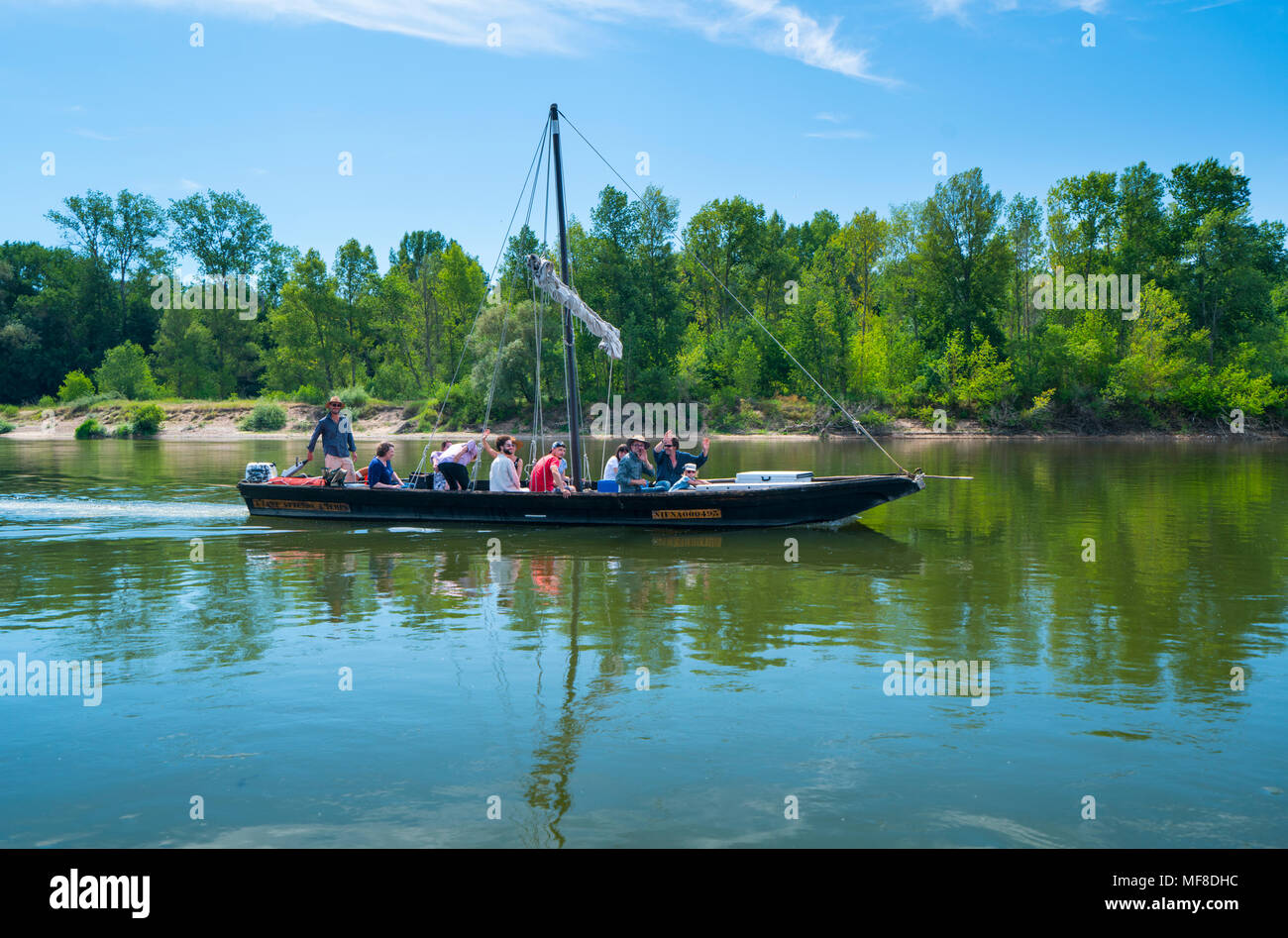 Traditional boat tour, Loire River, Chaumond-sur-Loire, Loir-et-Cher ...
