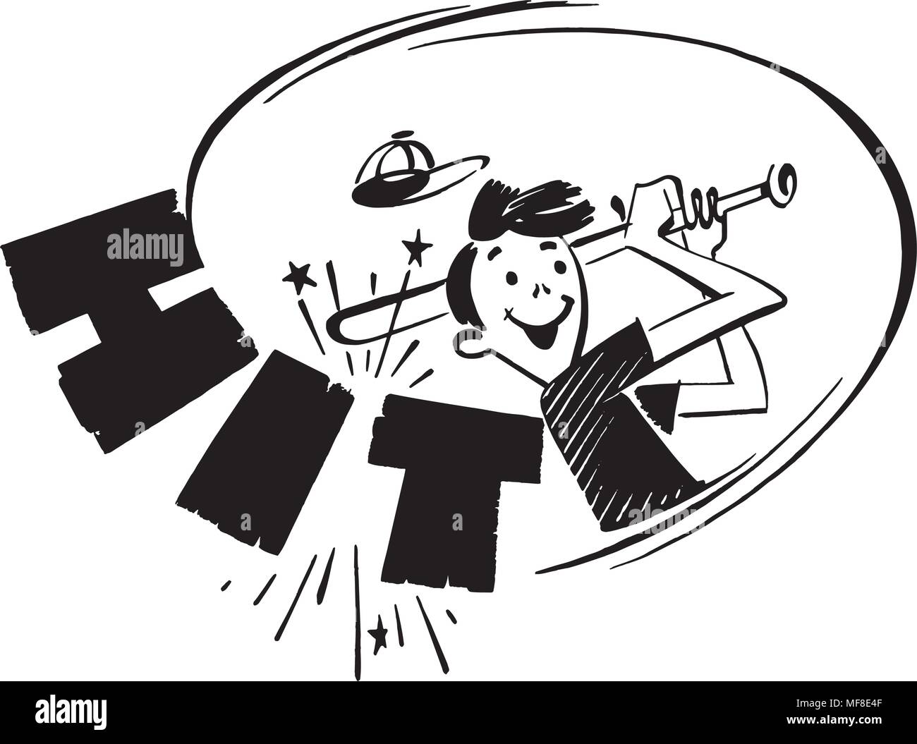 Hit - Retro Clipart Illustration Stock Vector Image & Art - Alamy