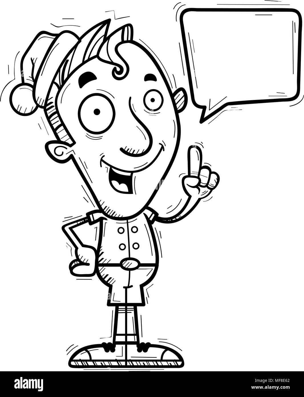 A cartoon illustration of a Christmas elf talking Stock Vector Image ...