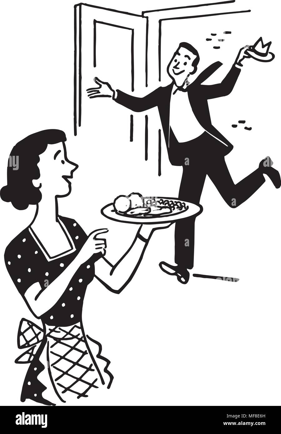 People cooking dinner home Stock Vector Images - Alamy