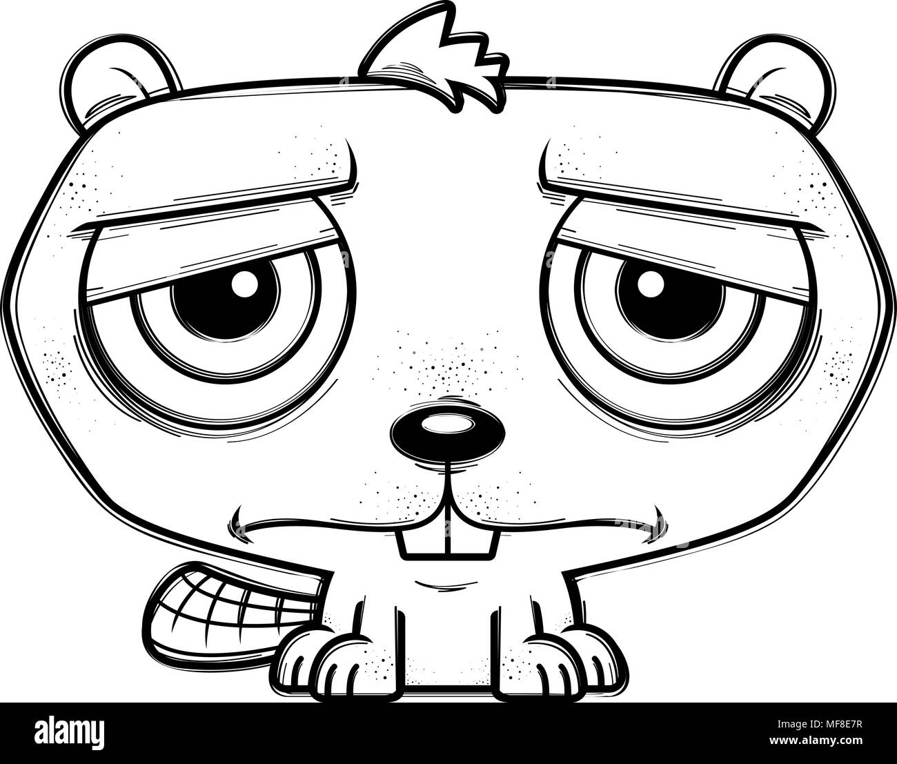 A cartoon illustration of a beaver looking depressed Stock Vector Image ...
