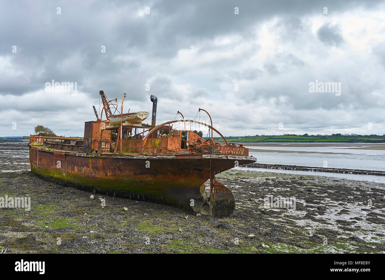 The Portlairge General Cargo Vessel lying beached in the silt of St ...