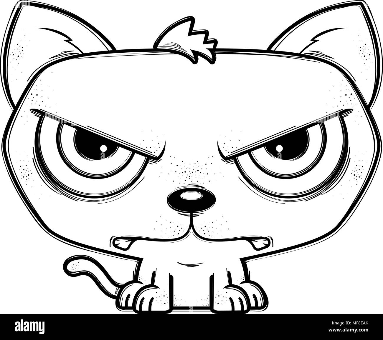 A cartoon illustration of a cat looking mad Stock Vector Image & Art ...