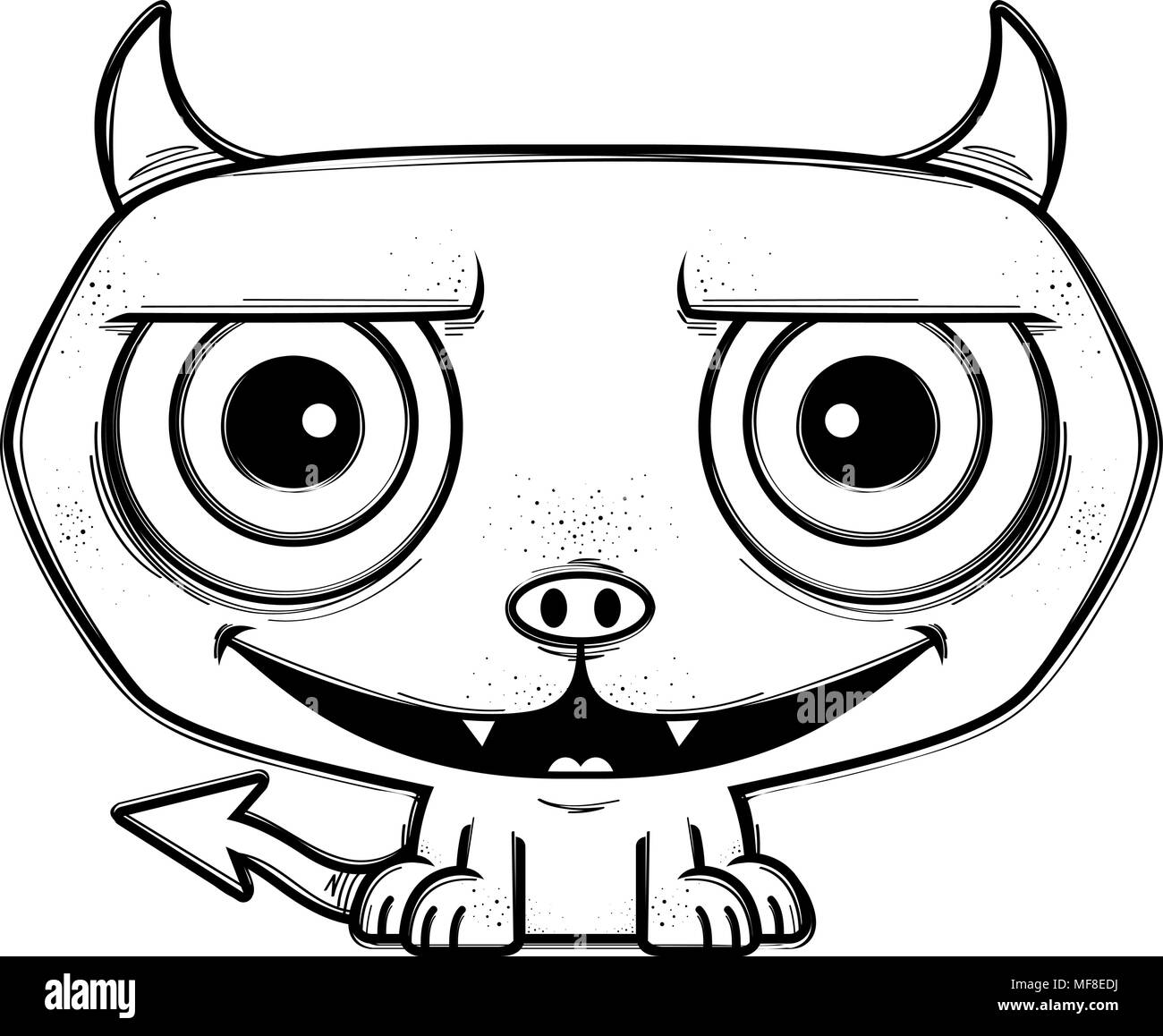 A cartoon illustration of a little devil looking happy Stock Vector ...