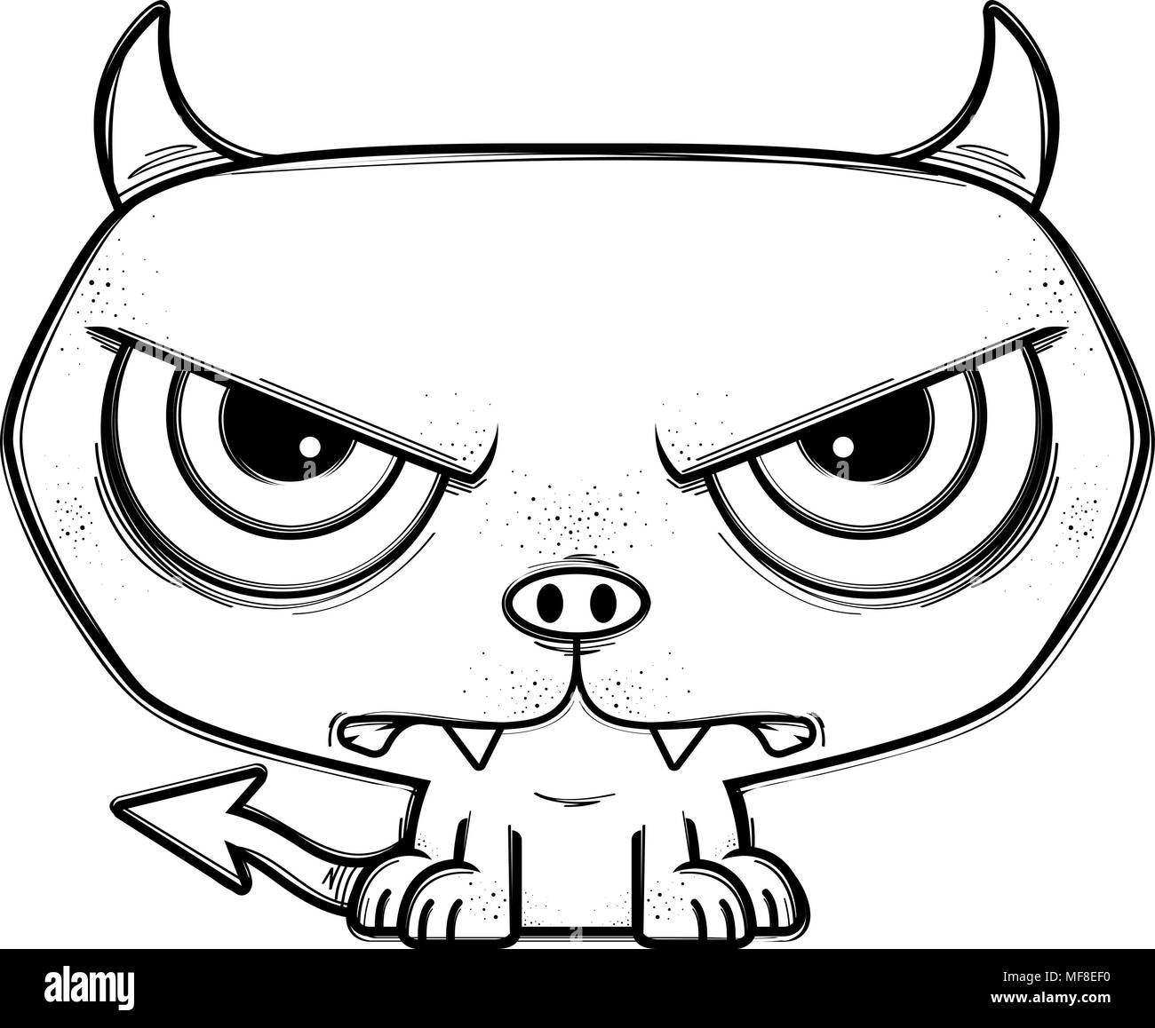 A cartoon illustration of a little devil looking mad Stock Vector Image ...