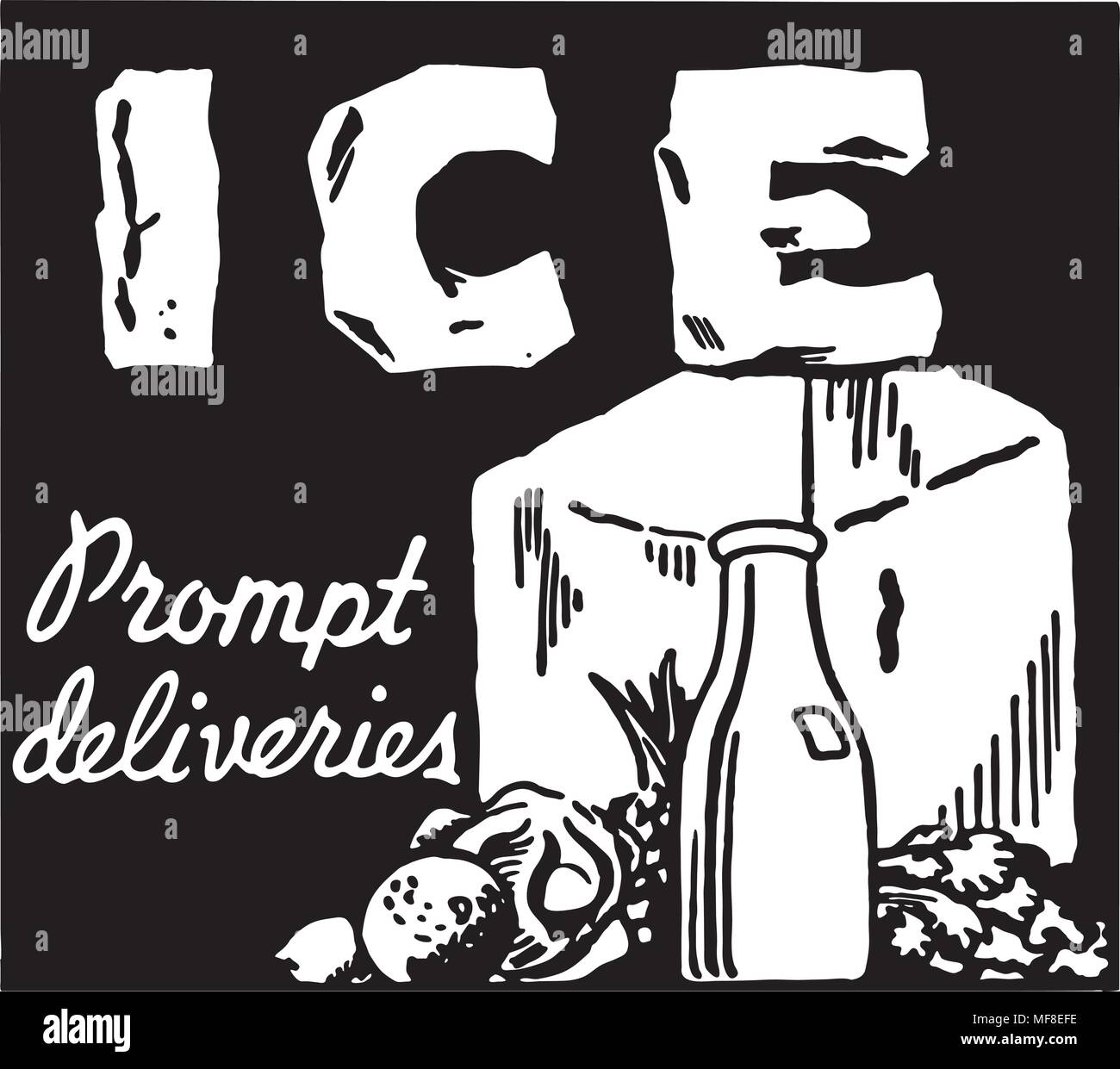 Ice - Retro Ad Art Banner Stock Vector Image & Art - Alamy