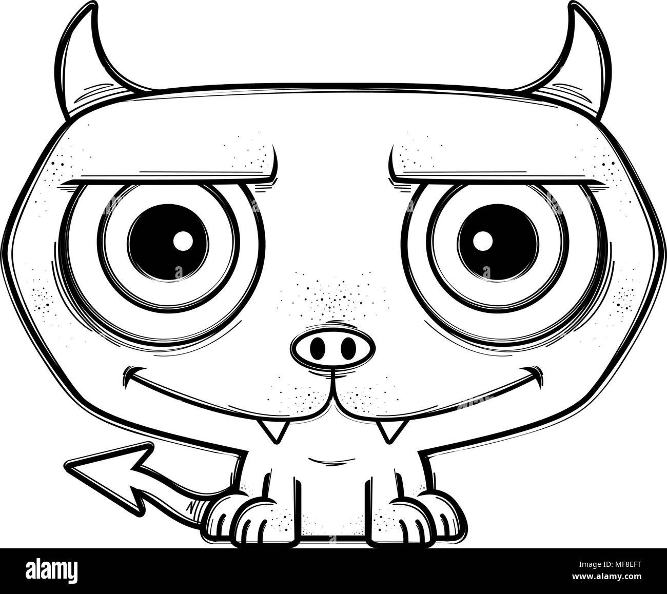 A cartoon illustration of a little devil smiling Stock Vector Image ...
