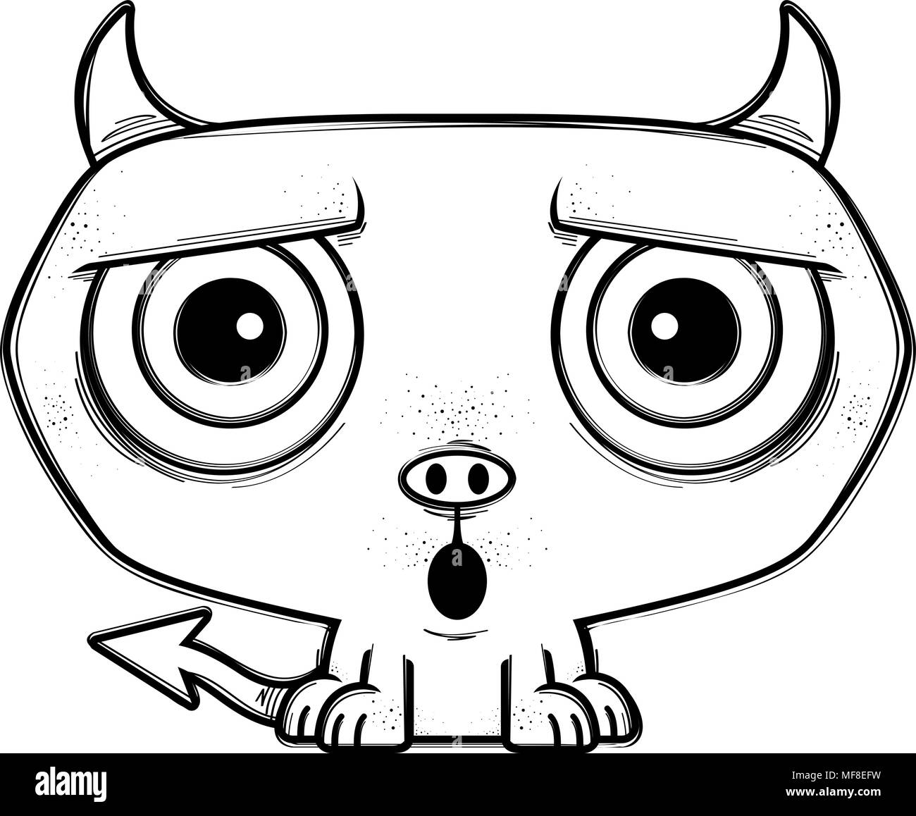 Little devil cartoon illustration Black and White Stock Photos & Images ...