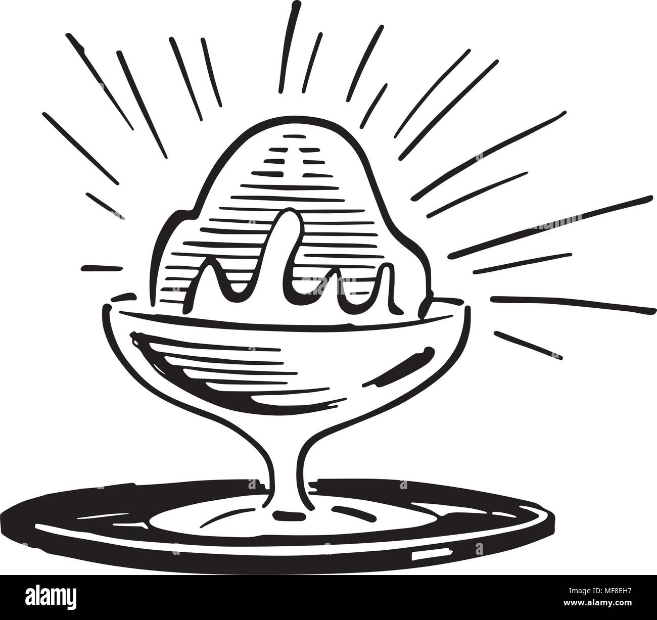 Ice Cream Sundae 2 - Retro Clipart Illustration Stock Vector Image ...