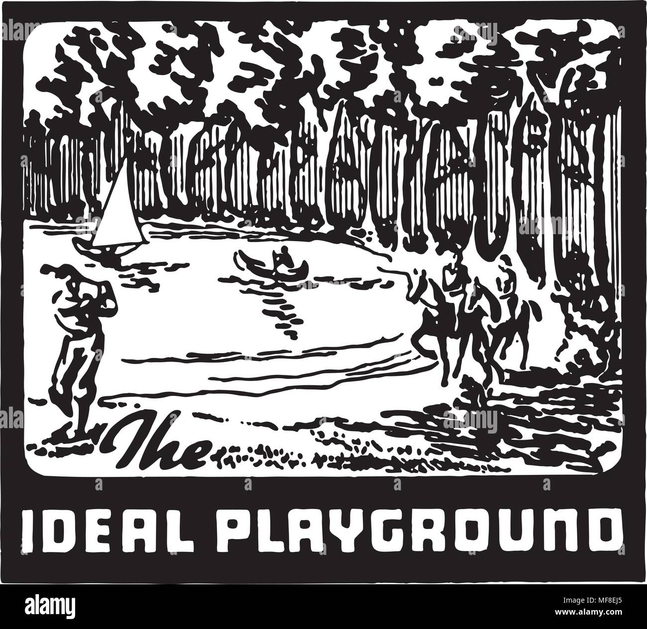 1950s playground Stock Vector Images - Alamy