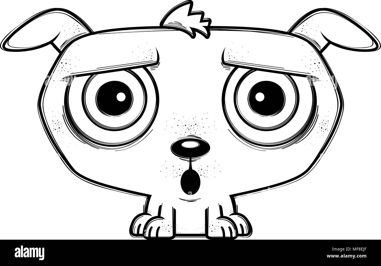 A cartoon illustration of a dog looking surprised Stock Vector Image ...