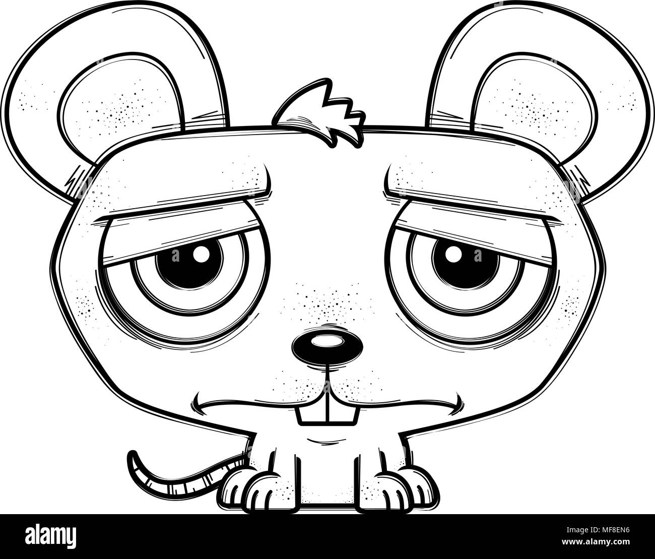 A cartoon illustration of a mouse looking depressed Stock Vector Image ...