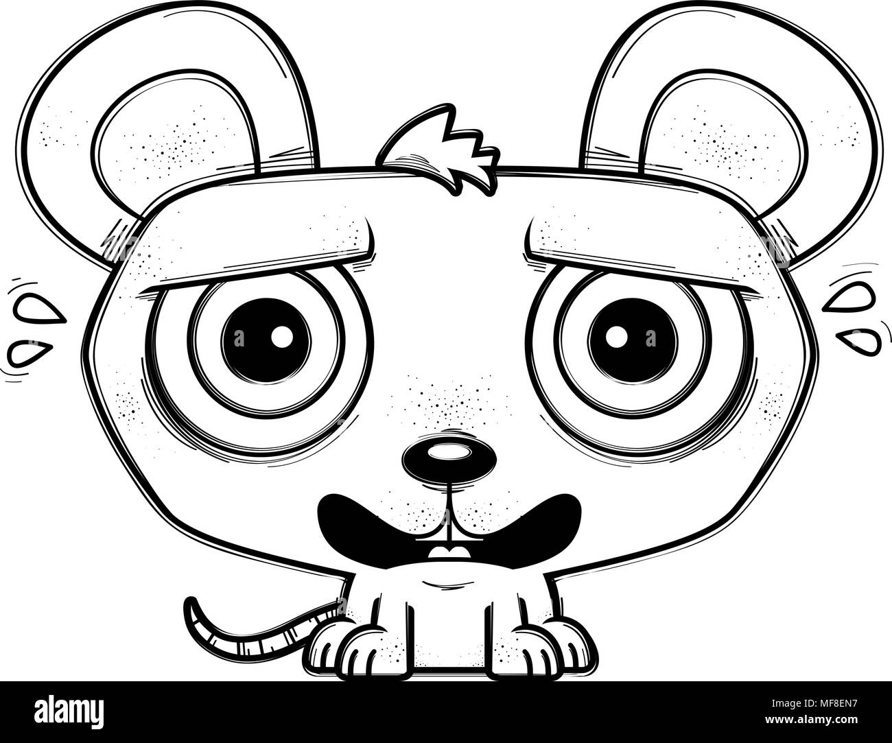A cartoon illustration of a mouse looking terrified Stock Vector Image ...