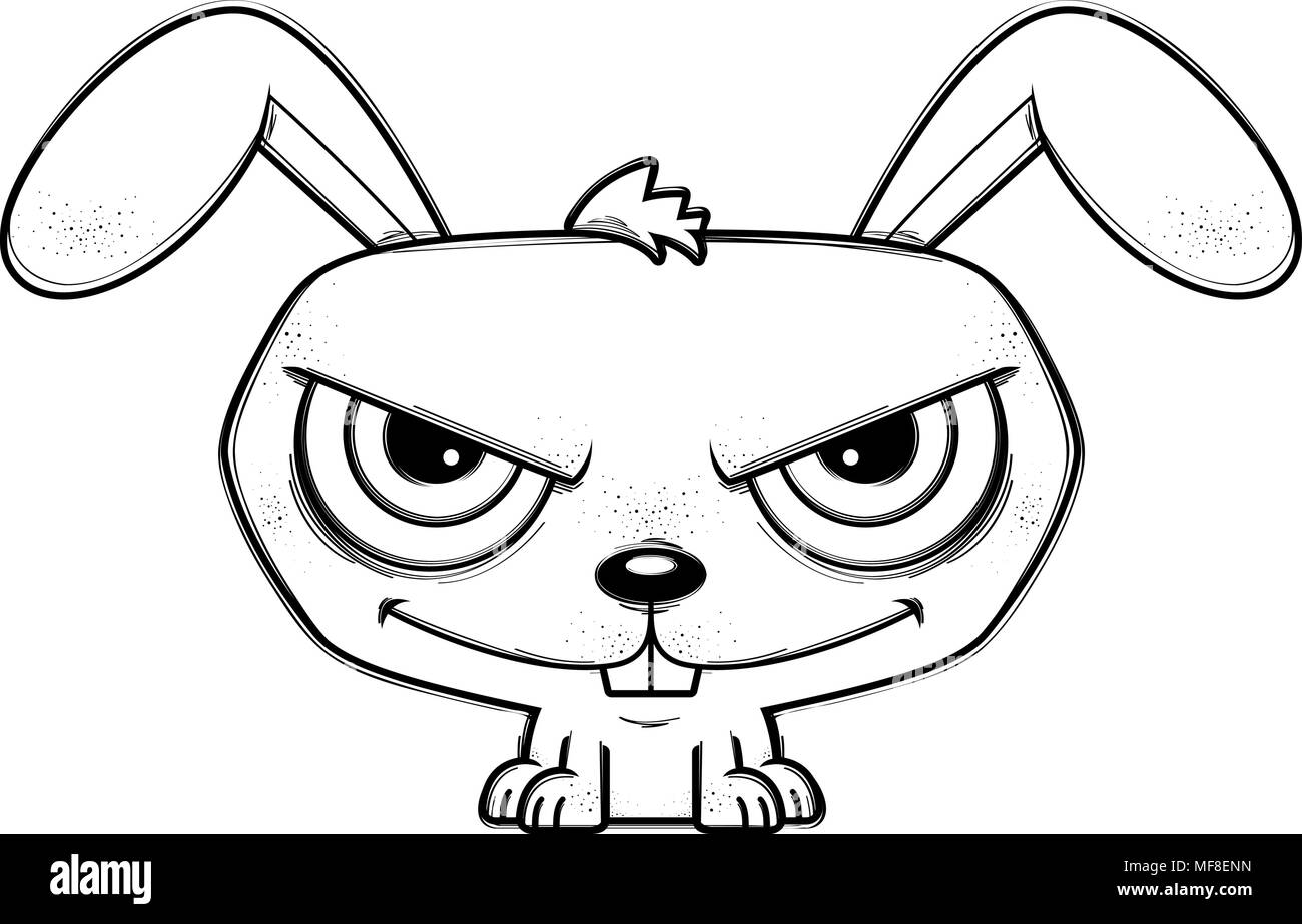 A cartoon illustration of a sinister looking rabbit Stock Vector Image ...