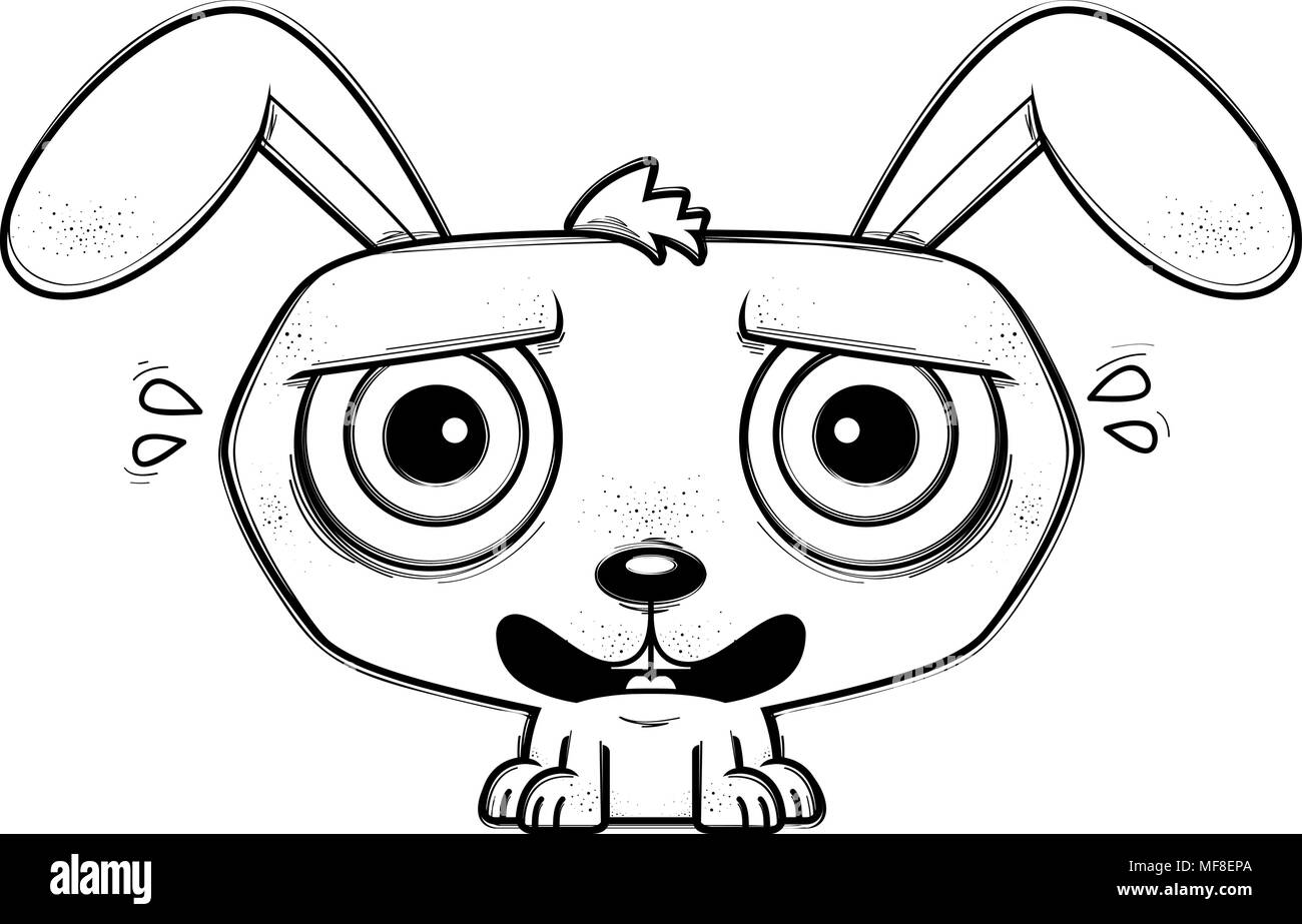 A cartoon illustration of a rabbit looking terrified Stock Vector Image ...