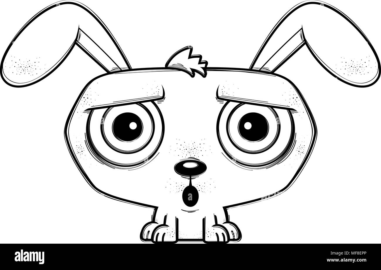 A cartoon illustration of a rabbit looking surprised Stock Vector Image ...