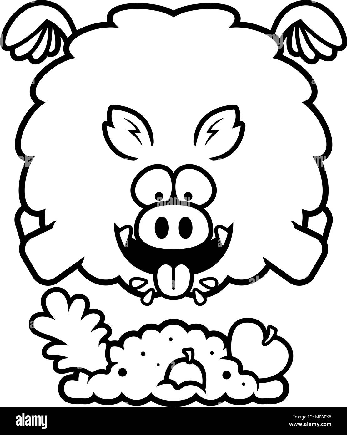 A cartoon illustration of a boar eating Stock Vector Image & Art - Alamy