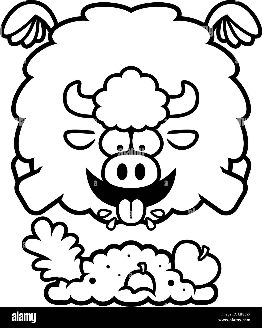 A cartoon illustration of a buffalo eating Stock Vector Image & Art - Alamy