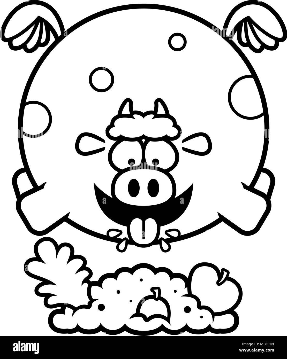 A cartoon illustration of a cow eating Stock Vector Image & Art - Alamy