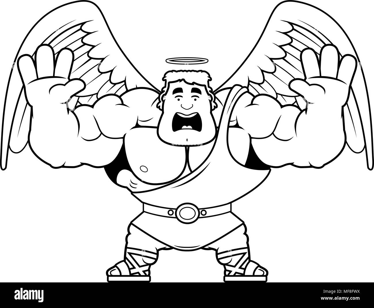 Cartoon angel man smiling Black and White Stock Photos & Images - Alamy