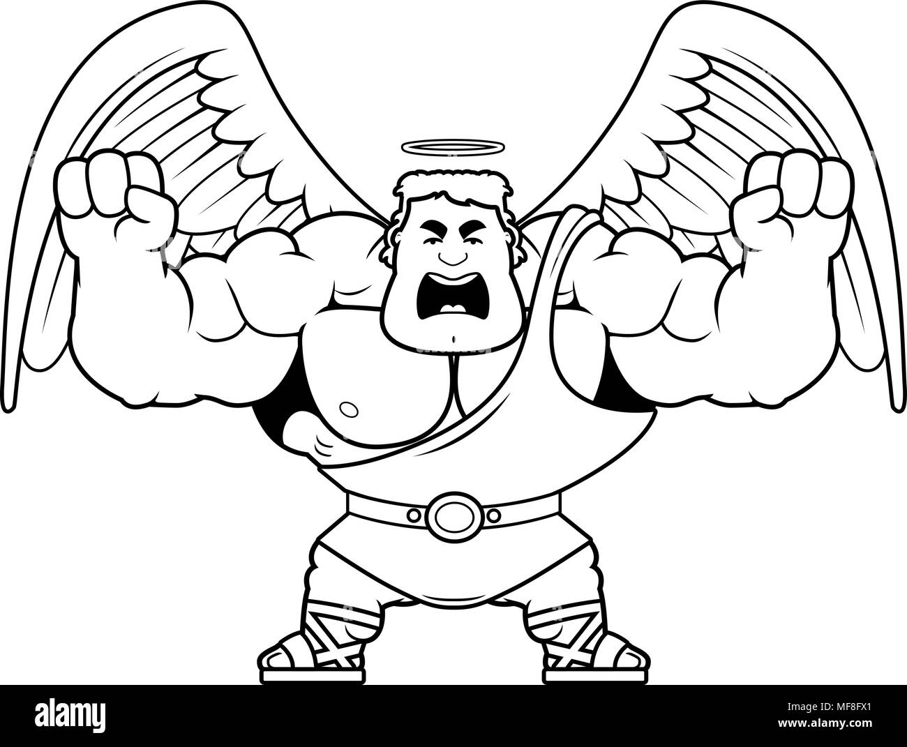 A cartoon illustration of an angel looking angry Stock Vector Image ...