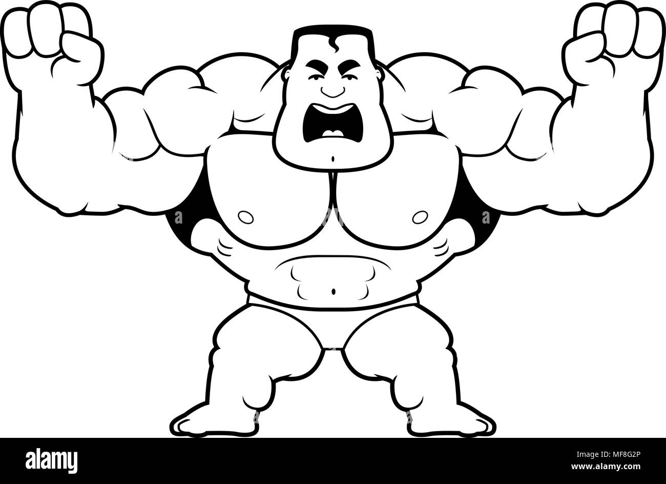 A cartoon illustration of a bodybuilder looking angry Stock Vector ...