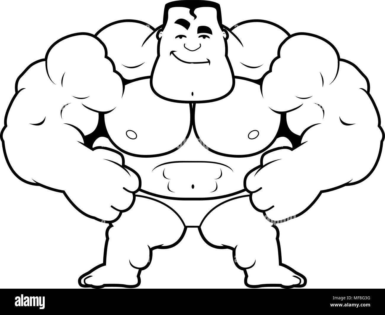 A cartoon illustration of a bodybuilder looking confident Stock Vector ...