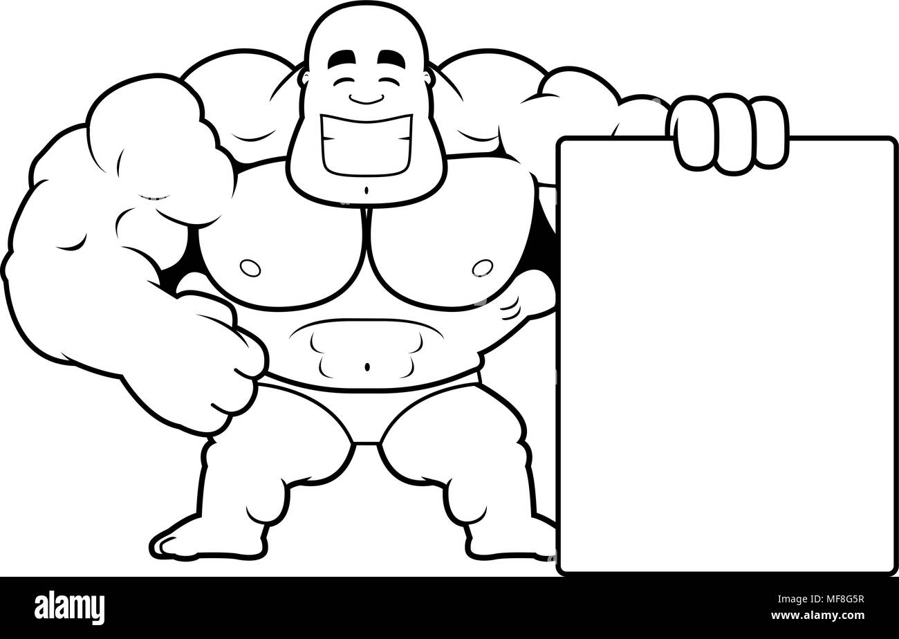 Bodybuilder cartoon Black and White Stock Photos & Images - Alamy