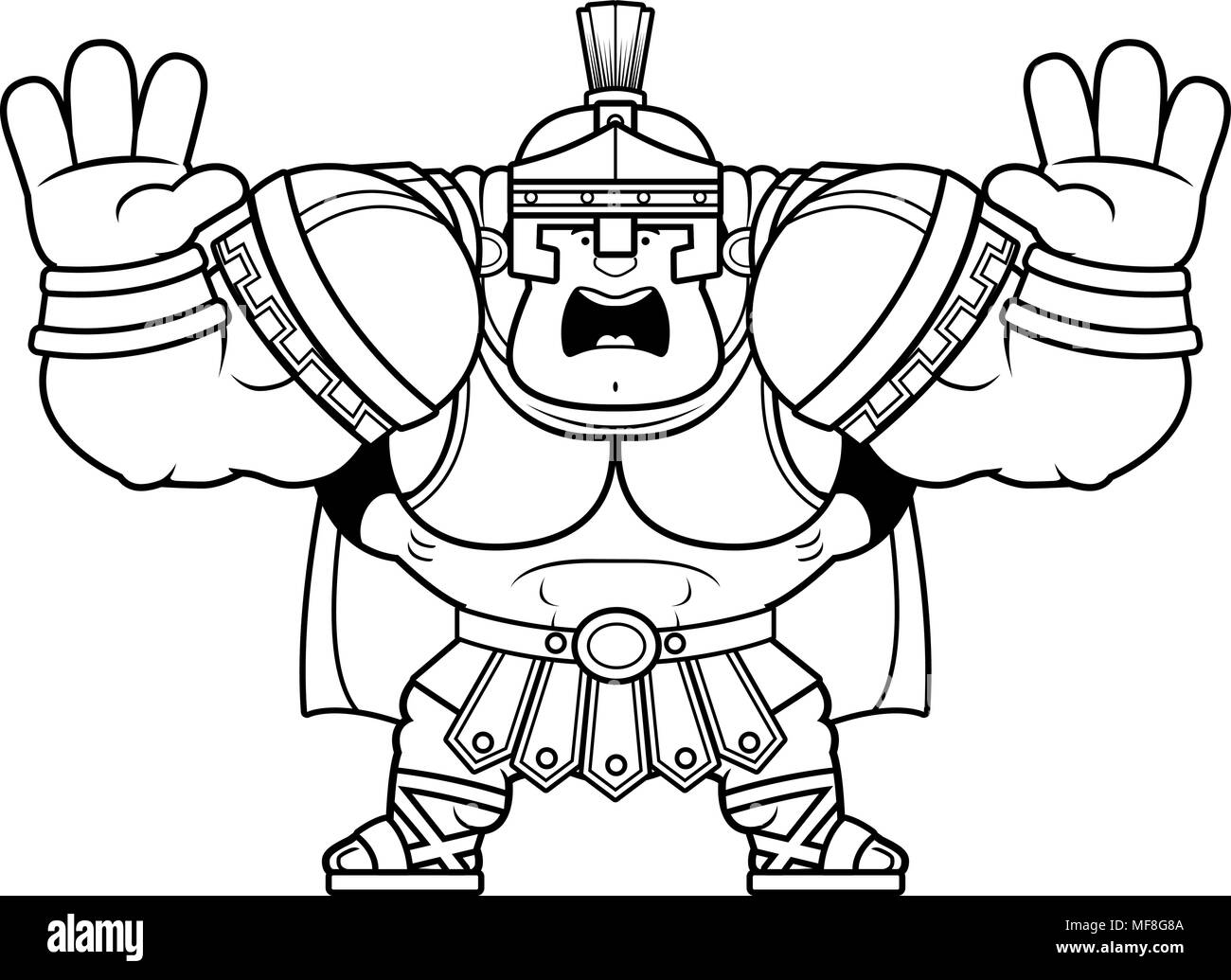 A cartoon illustration of a Roman centurion looking scared Stock Vector ...