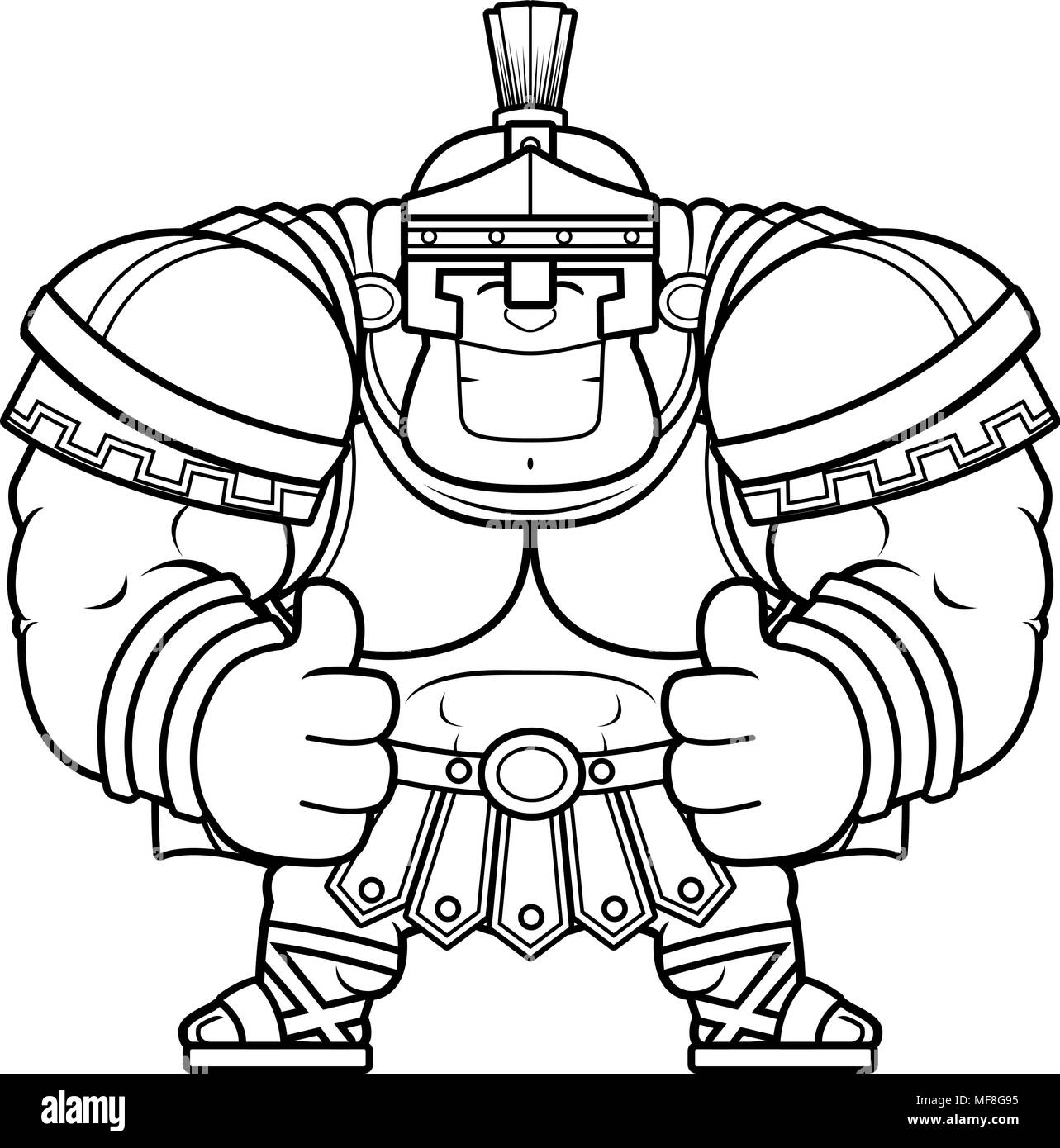 A cartoon illustration of a Roman centurion with thumbs up Stock Vector ...