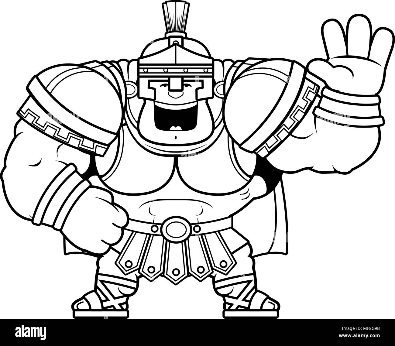 A cartoon illustration of a Roman centurion waving Stock Vector Image ...