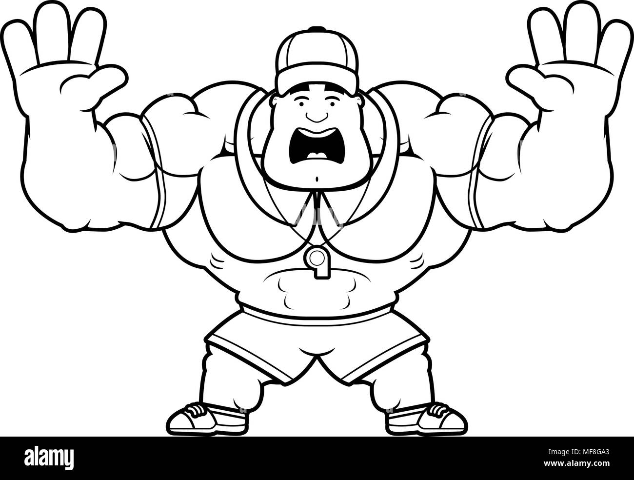 A cartoon illustration of a coach looking scared Stock Vector Image ...