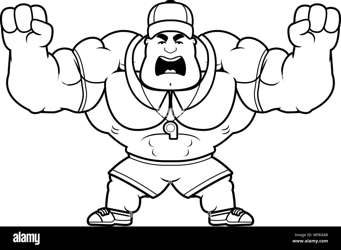 A cartoon illustration of a coach looking angry Stock Vector Image ...