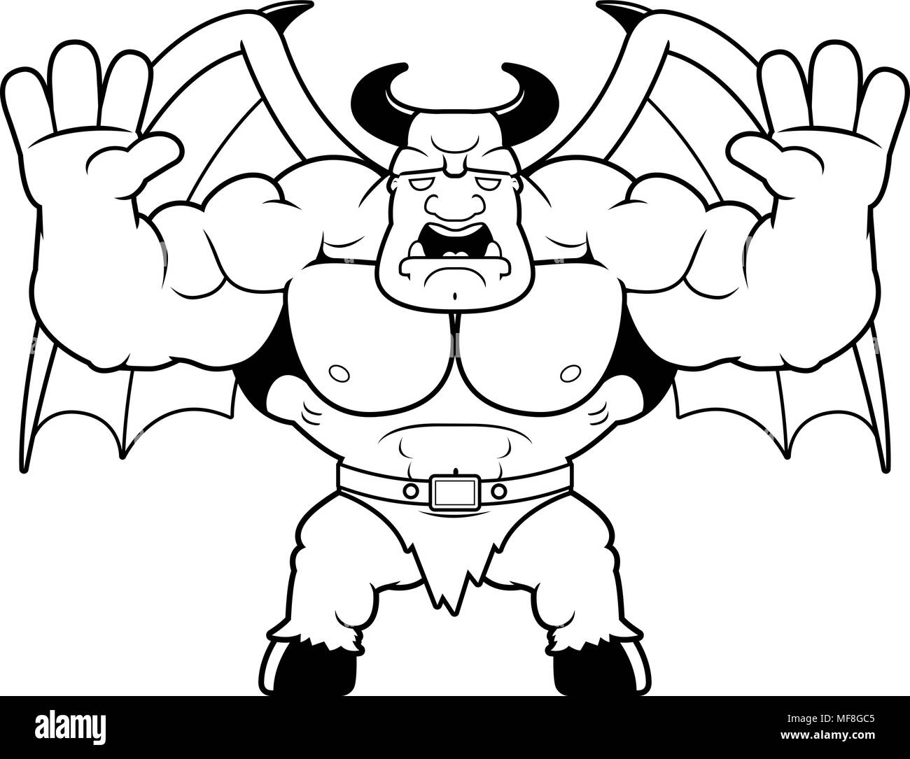 A cartoon illustration of a demon looking scared Stock Vector Image ...