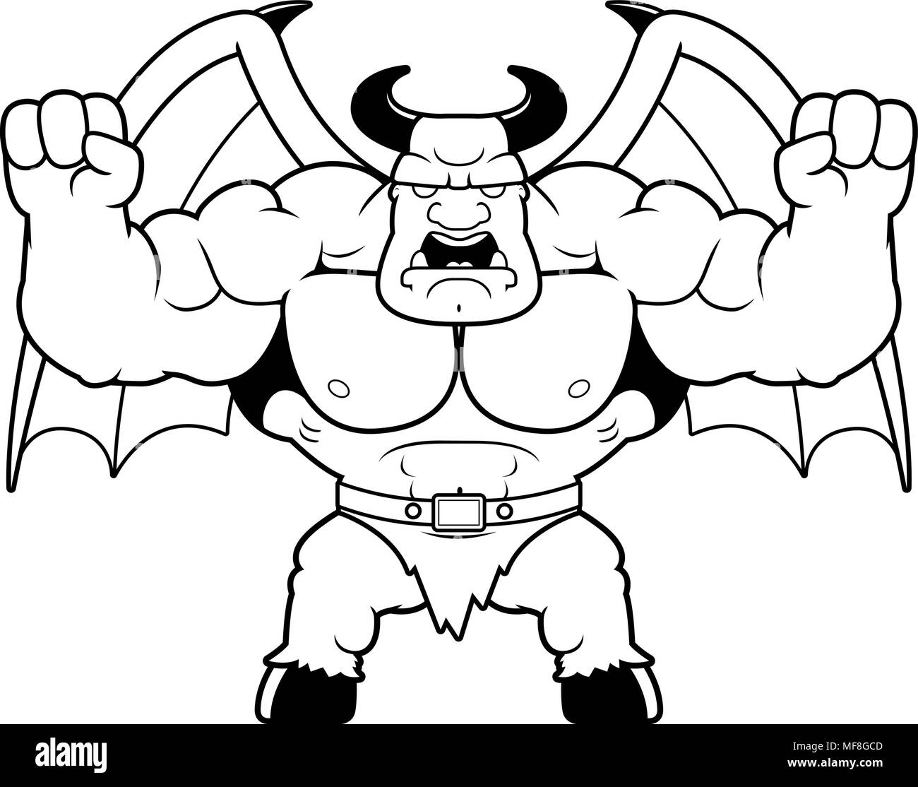 A cartoon illustration of a demon looking angry Stock Vector Image ...