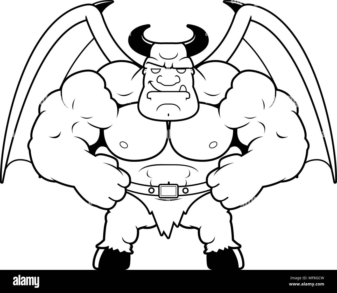 A cartoon illustration of a demon looking confident Stock Vector Image ...