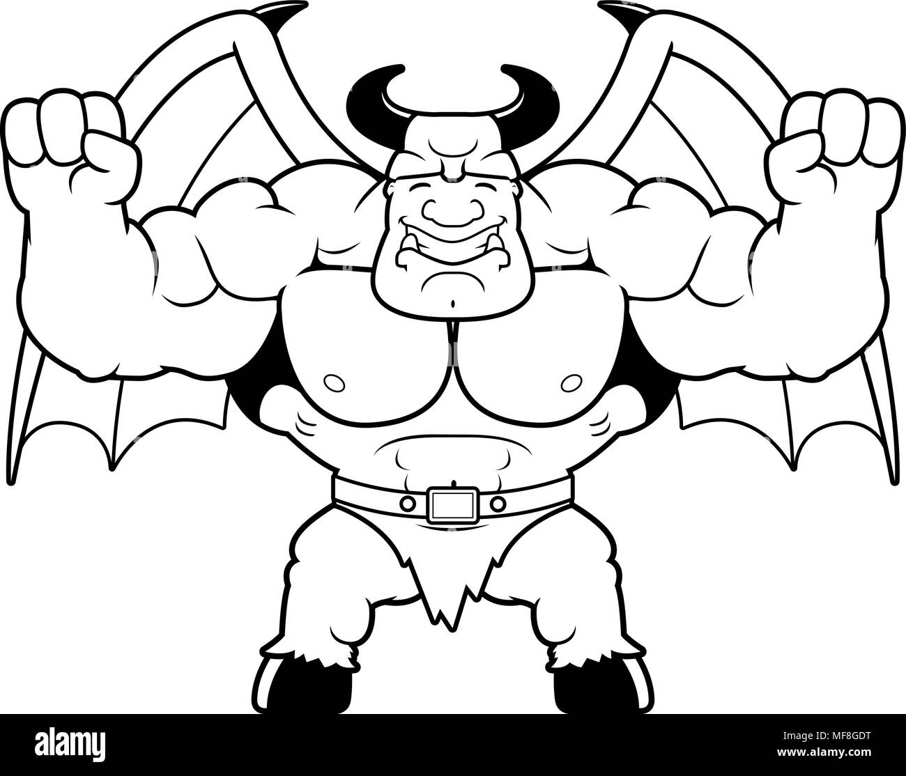A cartoon illustration of a demon celebrating Stock Vector Image & Art ...