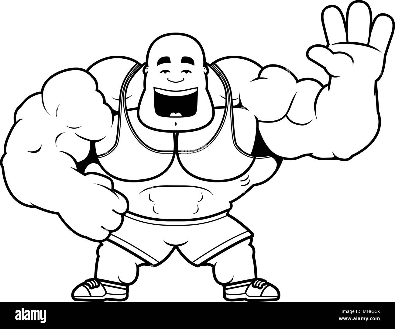 A cartoon illustration of a personal trainer waving Stock Vector Image ...