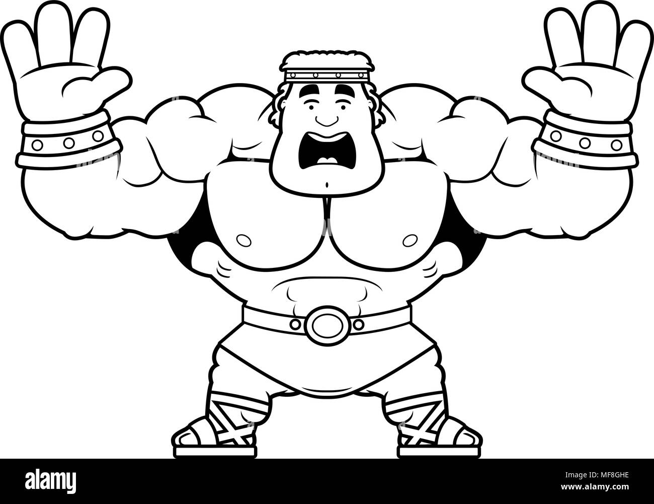 A cartoon illustration of Hercules looking scared Stock Vector Image ...