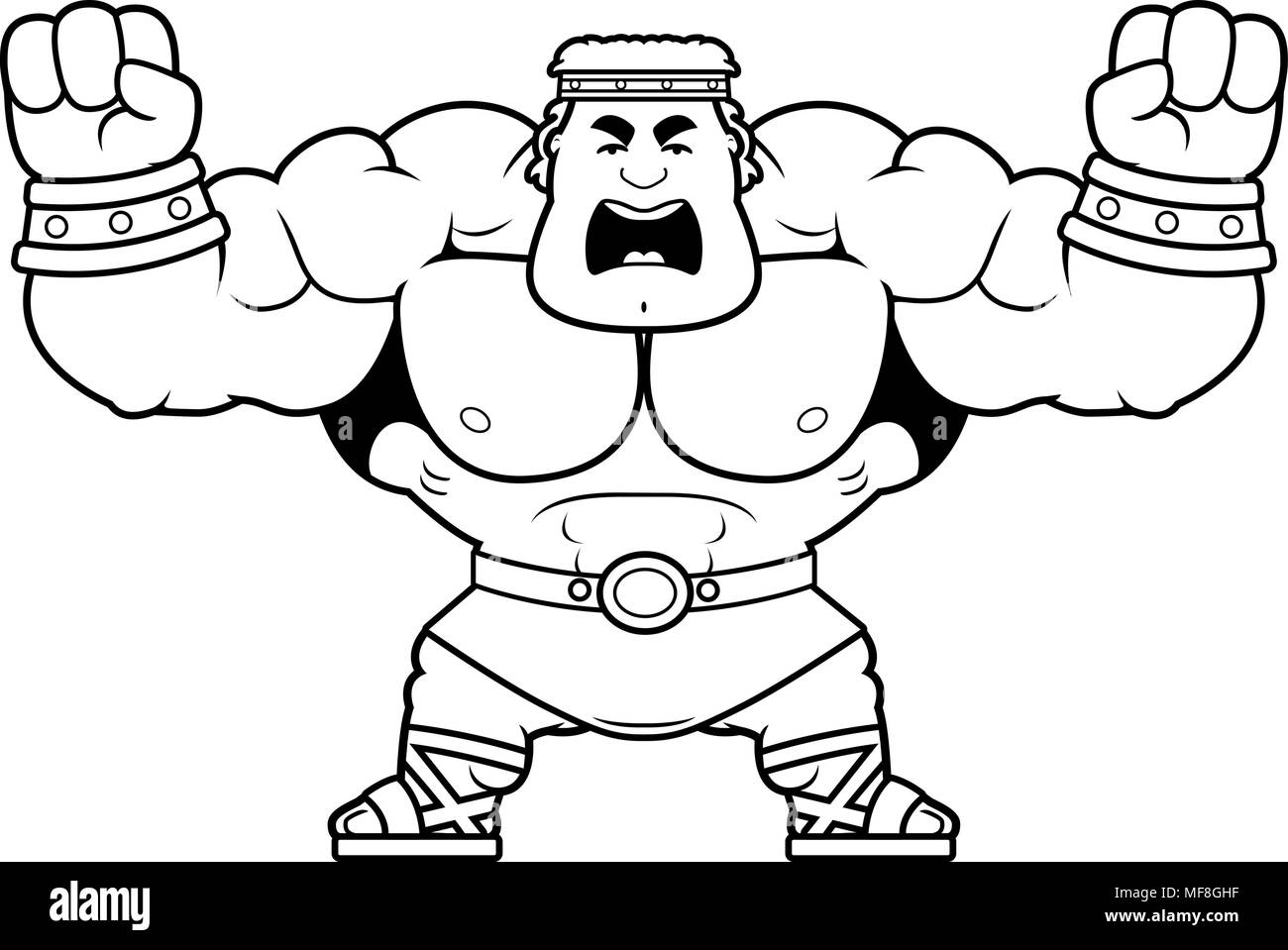 A cartoon illustration of Hercules looking angry Stock Vector Image ...
