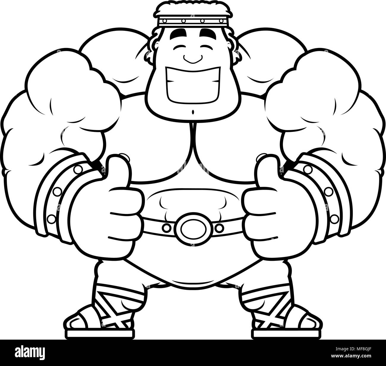 A cartoon illustration of Hercules with thumbs up Stock Vector Image ...