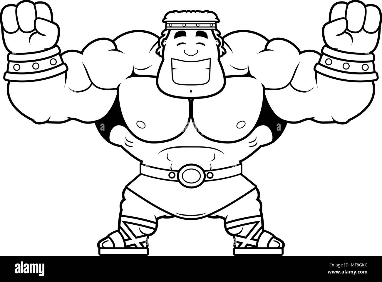 A cartoon illustration of Hercules celebrating Stock Vector Image & Art ...