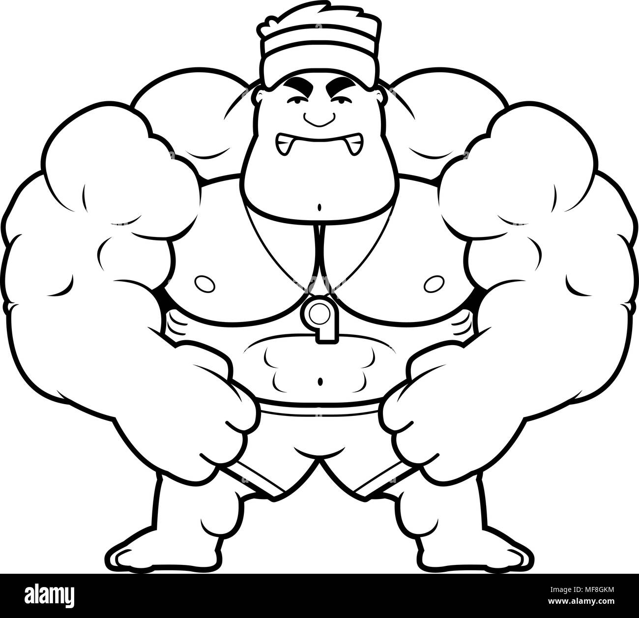 A cartoon illustration of a lifeguard looking mad Stock Vector Image ...